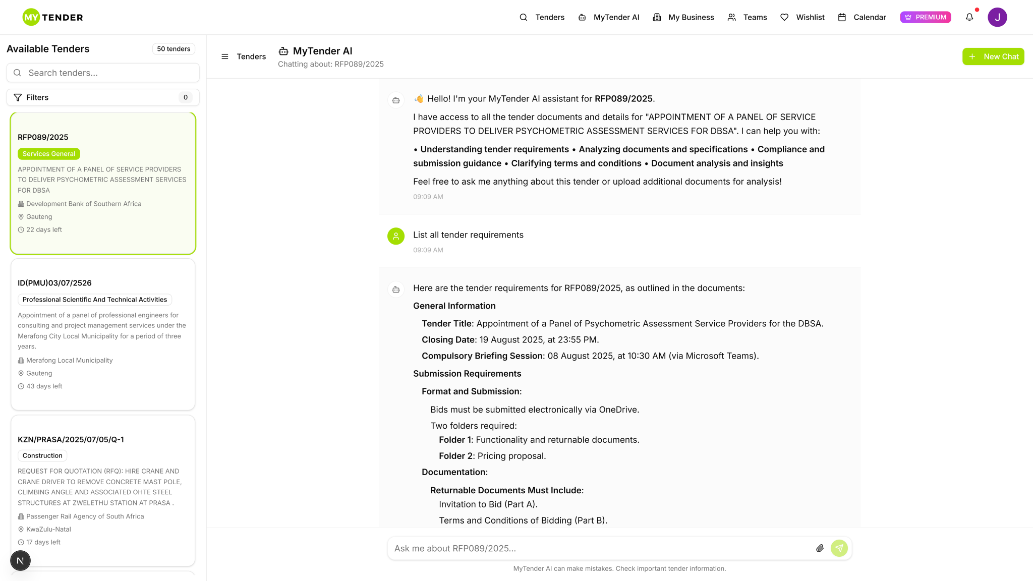 MyTender - Access the latest tenders in South Africa